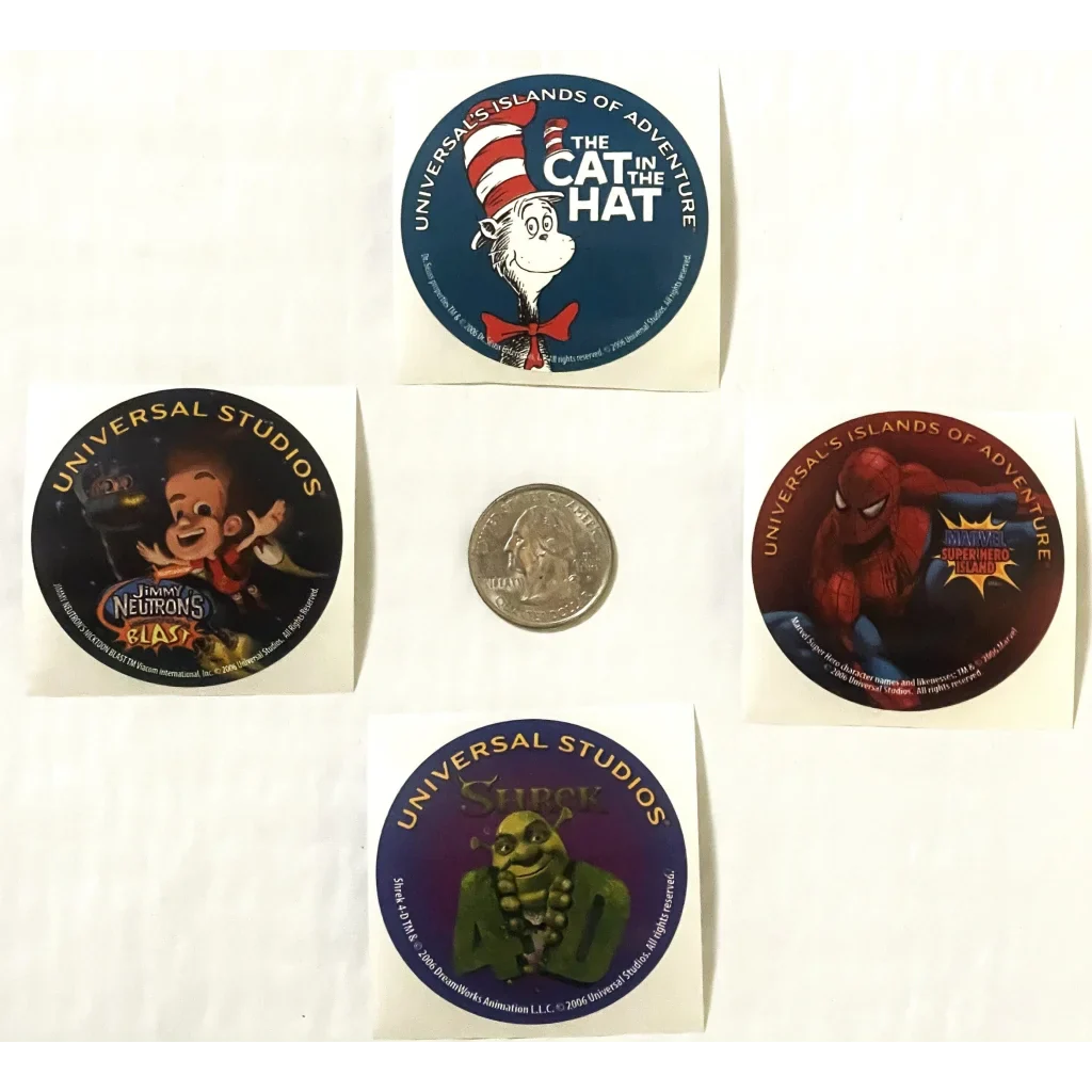 Universal Studios Stickers Iconic 2006 Characters – Vintage and Antique ...