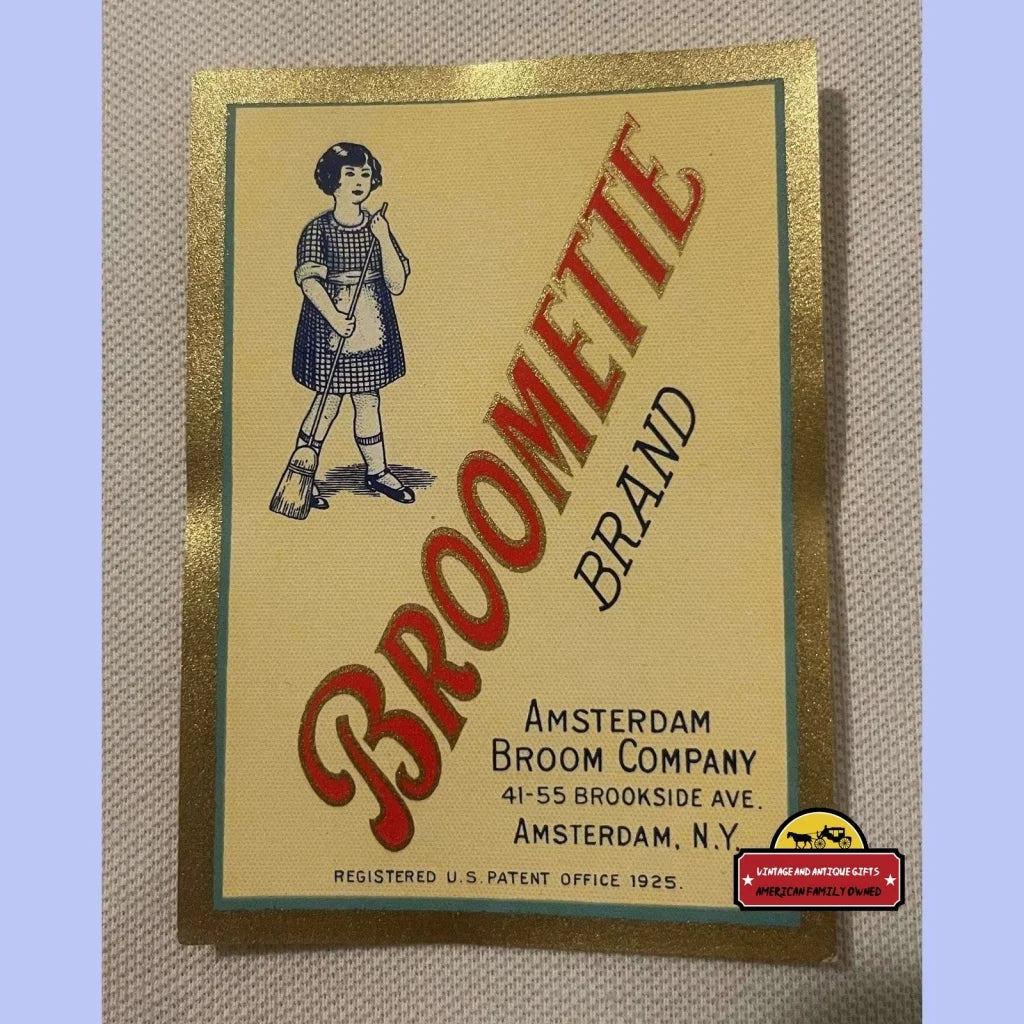 Rare Antique Broomette Broom Label Captivates – Vintage and Antique Gifts