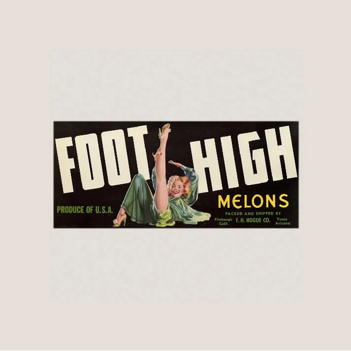 Vintage 1940s Pinup Crate Label from Florida – Vintage and Antique Gifts