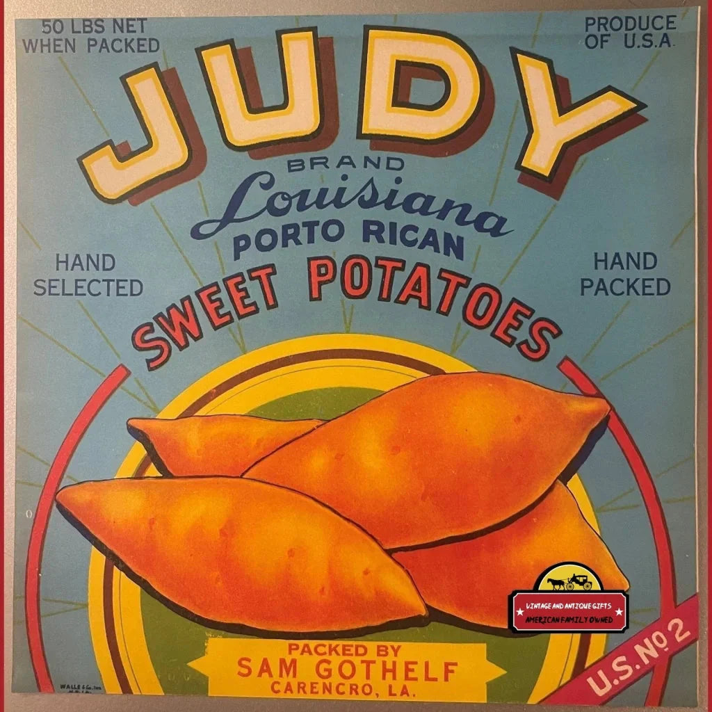 Rare Antique Vintage Judy Sweet Potatoes Crate Label – Vintage and ...