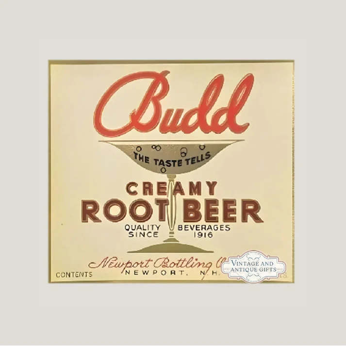 Rare 1920s Budd Creamy Root Beer Label Collectible – Vintage and ...