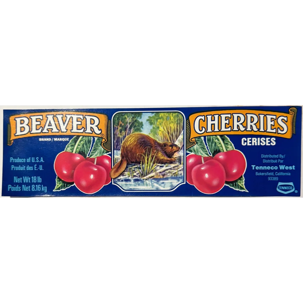 Groovy 70s Beaver Cherries Crate Label Nostalgia – Vintage and Antique ...