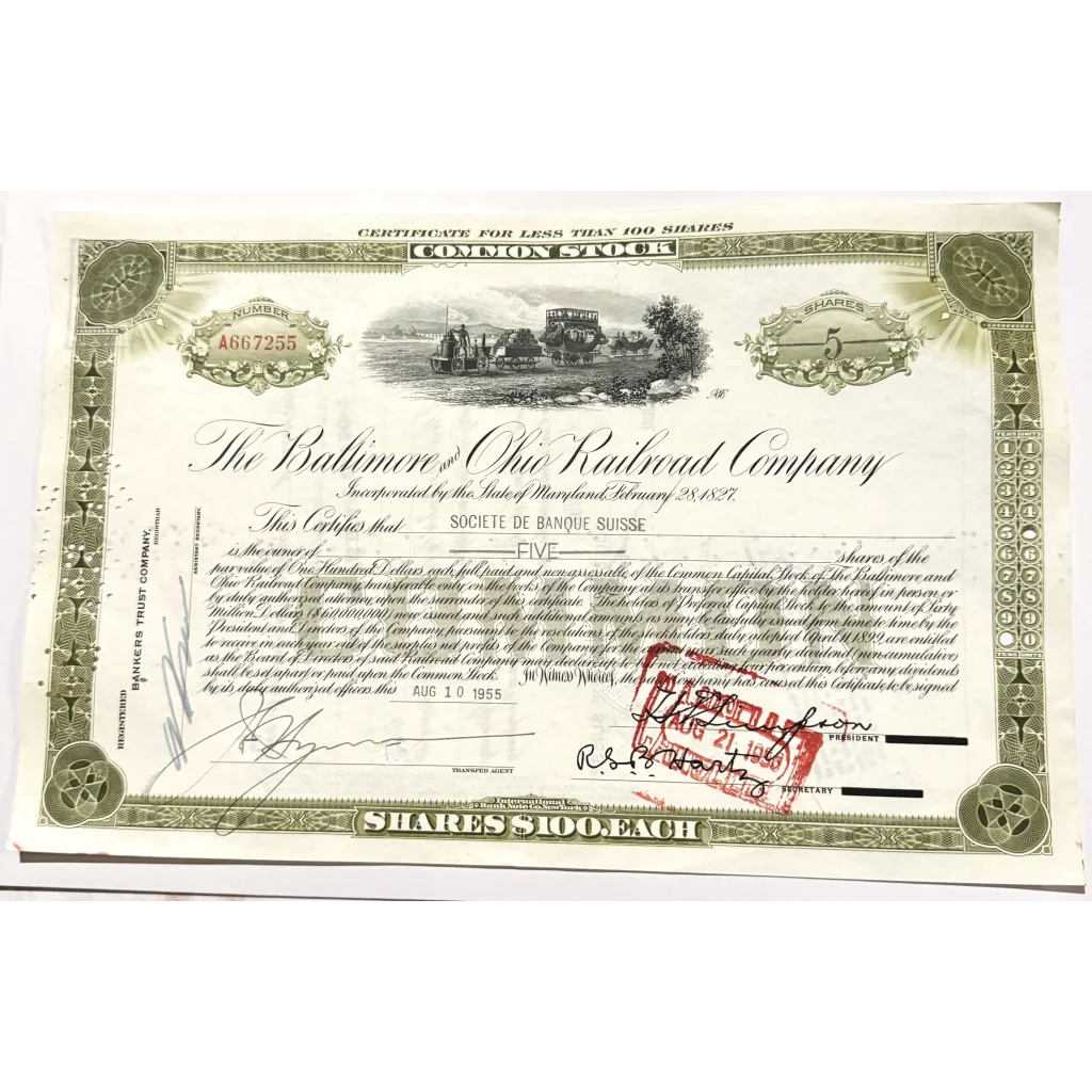 Rare 1930s B&O Railroad Stock Certificate Treasure – Vintage and ...