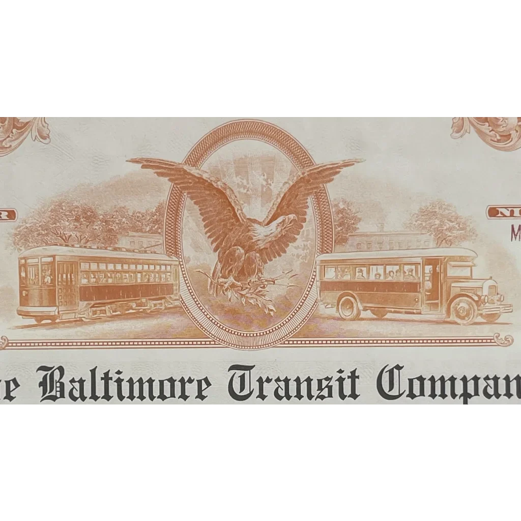 Rare 1966 Baltimore Transit Gold Bond Certificate – Vintage and Antique ...